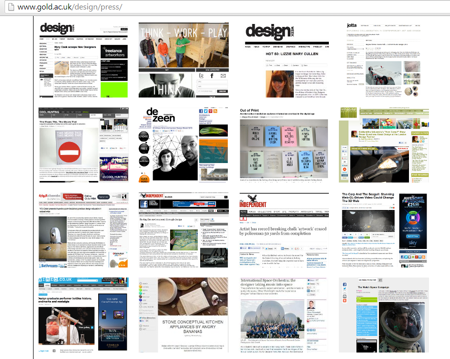 New layout for the website press page – Goldsmiths Design Blog