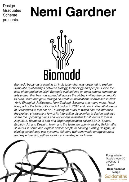 Design Graduates Scheme talk: Nemi Gardner – Goldsmiths Design Blog